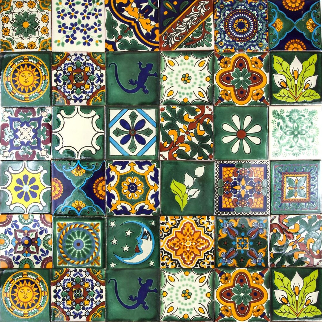 Mexican Tiles a Set of Multi-colored Wall Decors 30 Pieces - Etsy