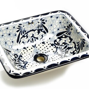 Mexican Ceramic Sink, Rectangular Washbasin Lavinia 44x35 Cm - Etsy
