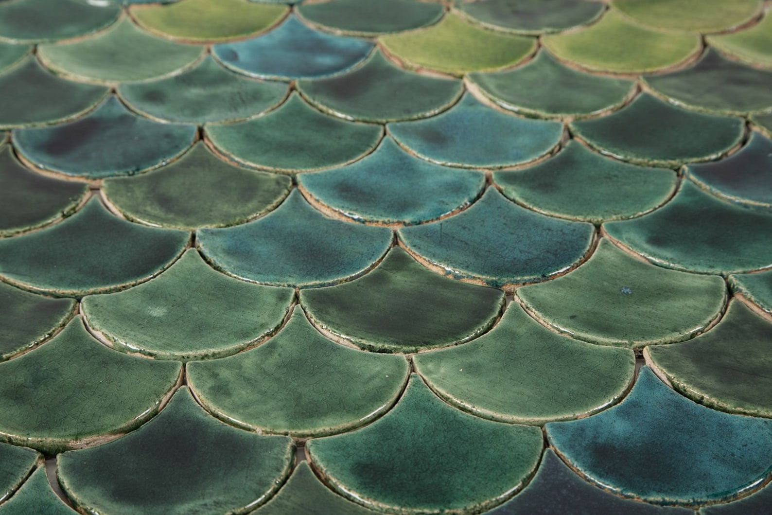 Decorative Ceramic Mermaid Tiles in the Shape of a Fish Scale - Forest ...