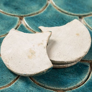 Decorative Ceramic Mermaid Tiles in the Shape of a Fish Scale ...