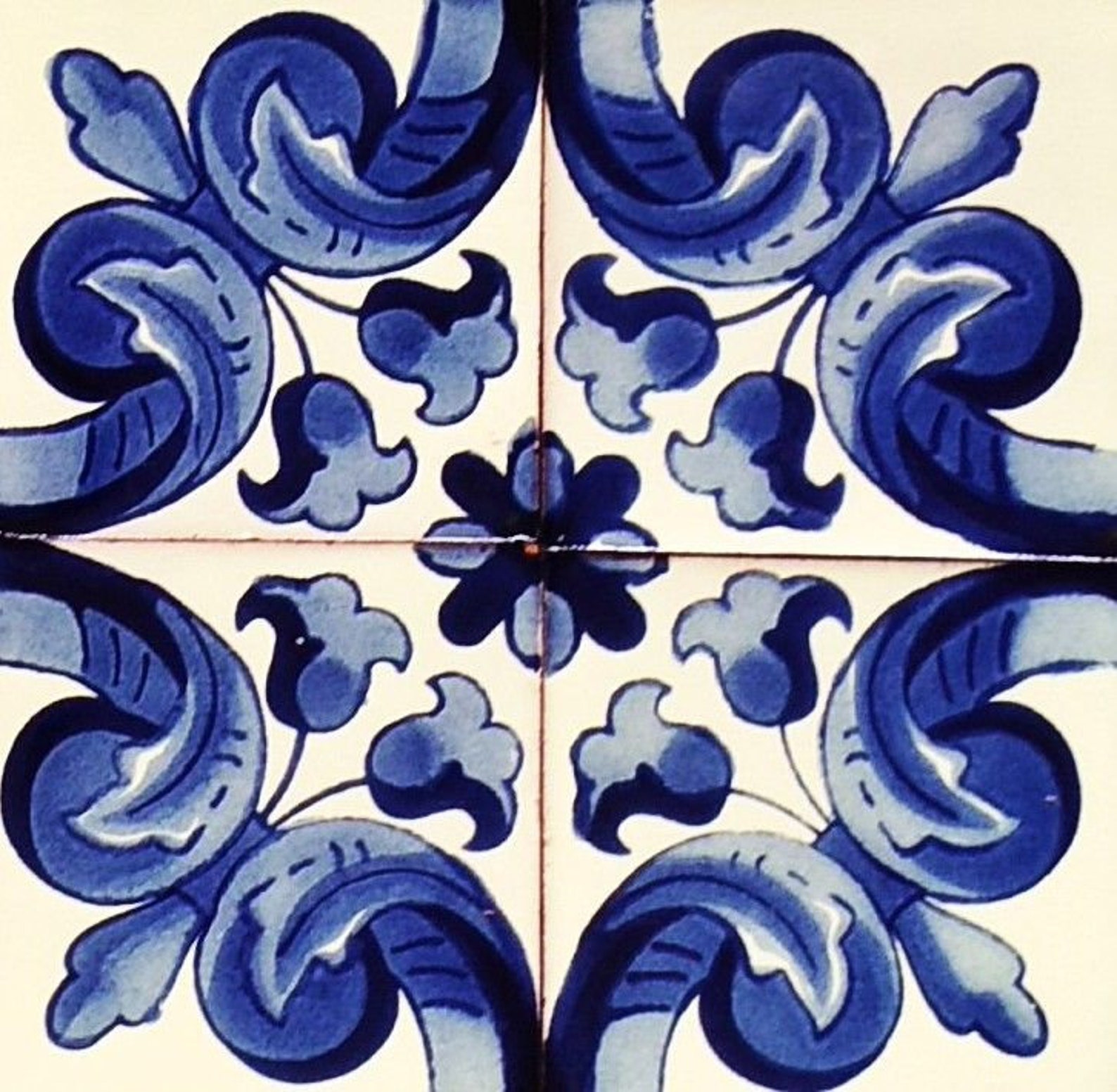 Mexican ceramic blue and whita tiles talavera form Mexico 105 | Etsy