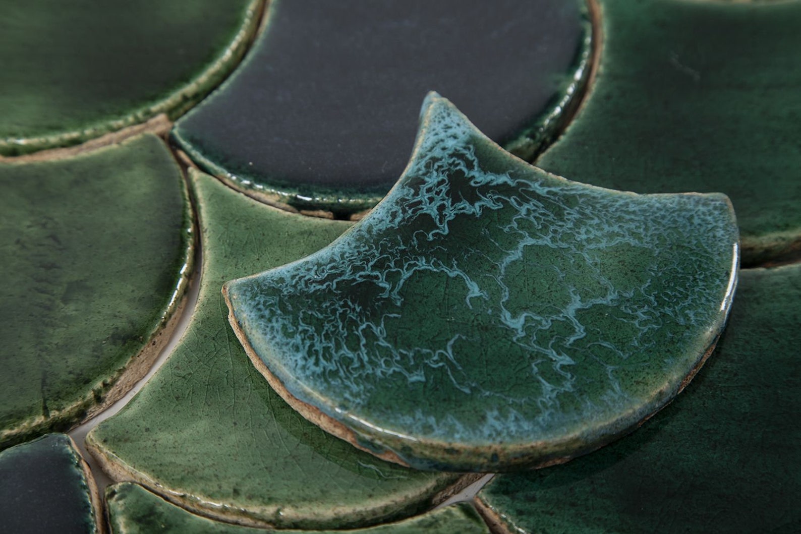 Decorative Ceramic Mermaid Tiles in the Shape of a Fish Scale - Lake in ...