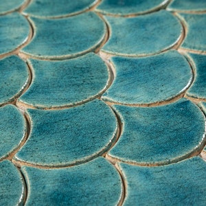 Decorative Ceramic Mermaid Tiles in the Shape of a Fish Scale ...