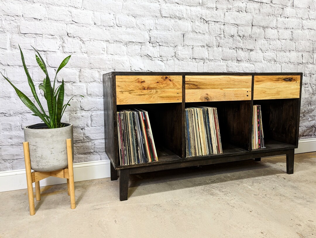 Reclaimed Oak Record Player Cabinet / TV Stand With Drawers - Etsy