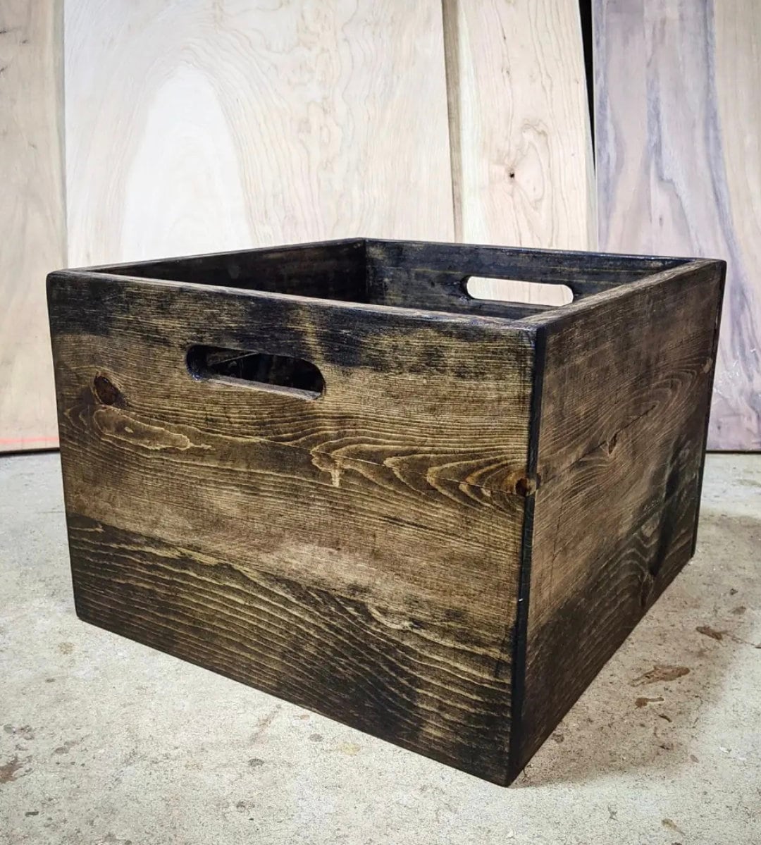 Wood Vinyl Record Storage Crate - Etsy
