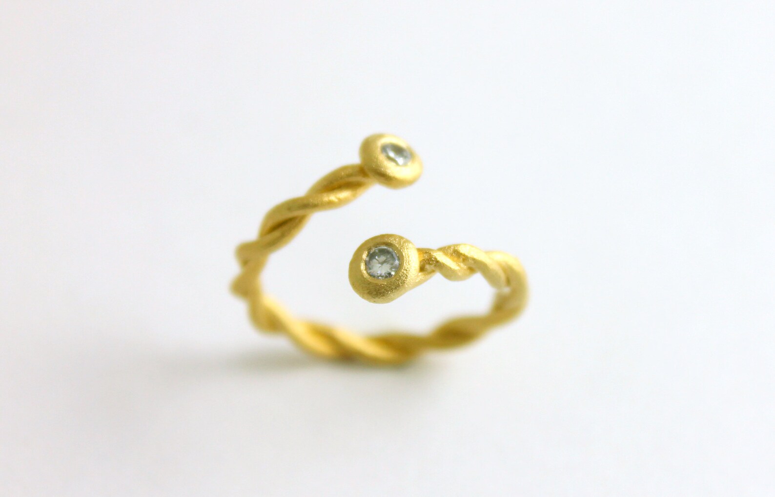 Twisted Ring Gold Diamond Ring for Women Gold Adjustable - Etsy