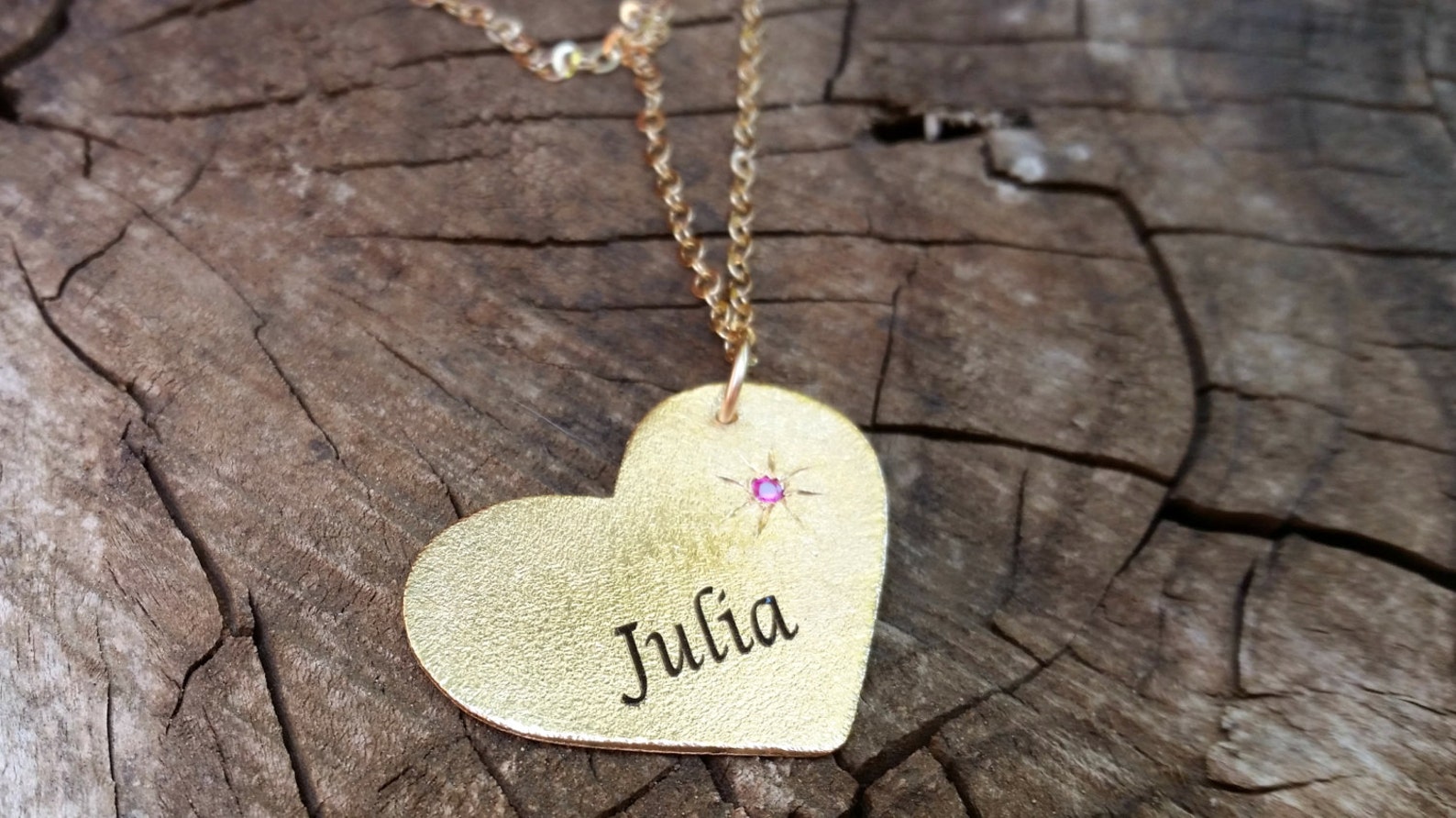 Heart Name Necklace, Gold Heart Necklace, Engraved Necklace ...