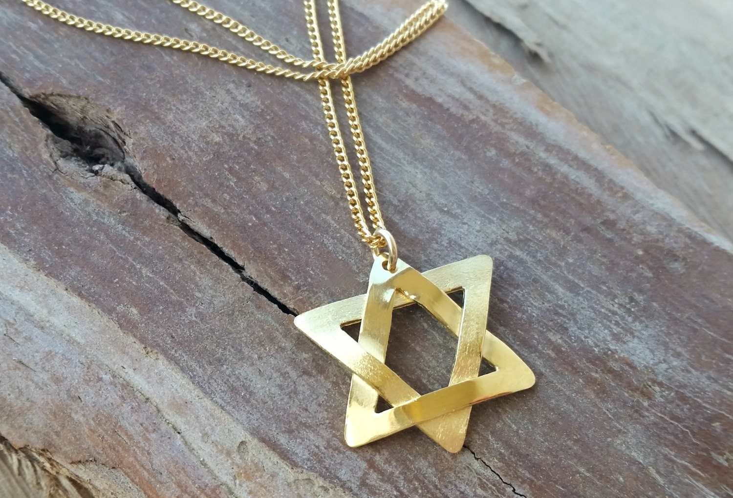 Davidstern Halskette für Männer, Massiver Gold stern von David ...