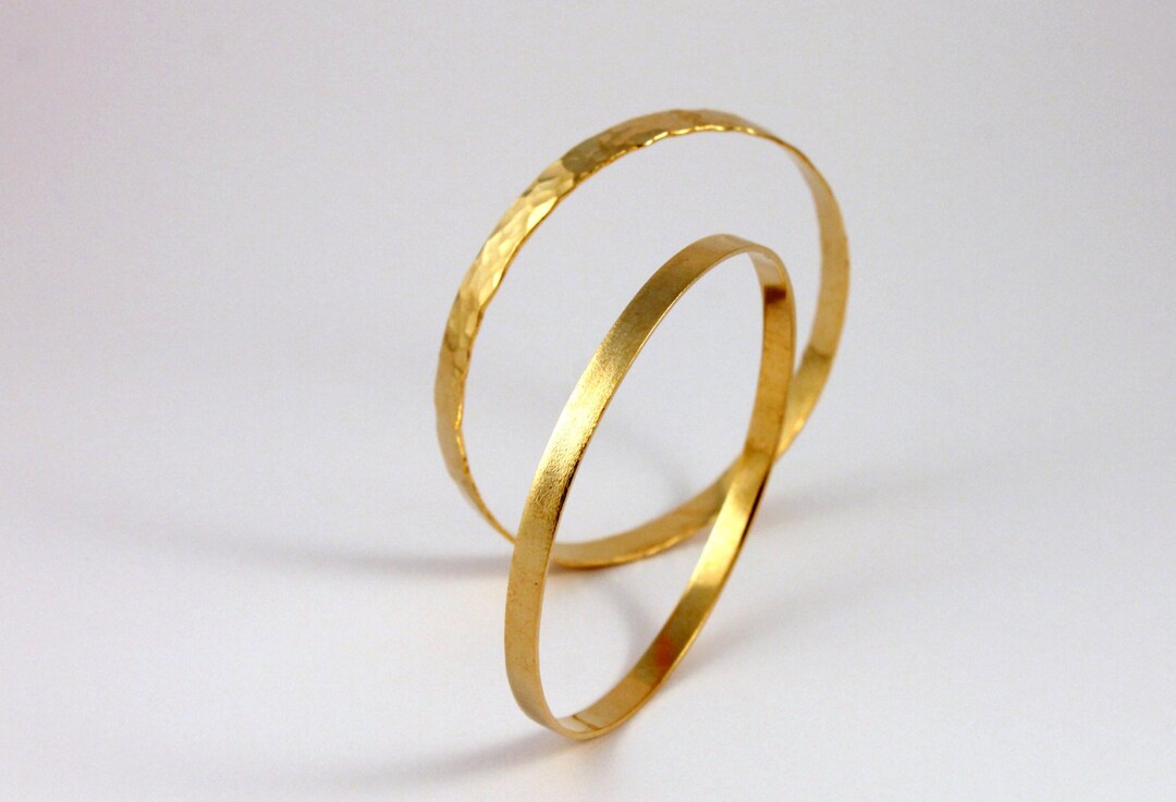 Stacking Bangles, Gold Bangle for Women, Gold Plated Bangle, Unique ...