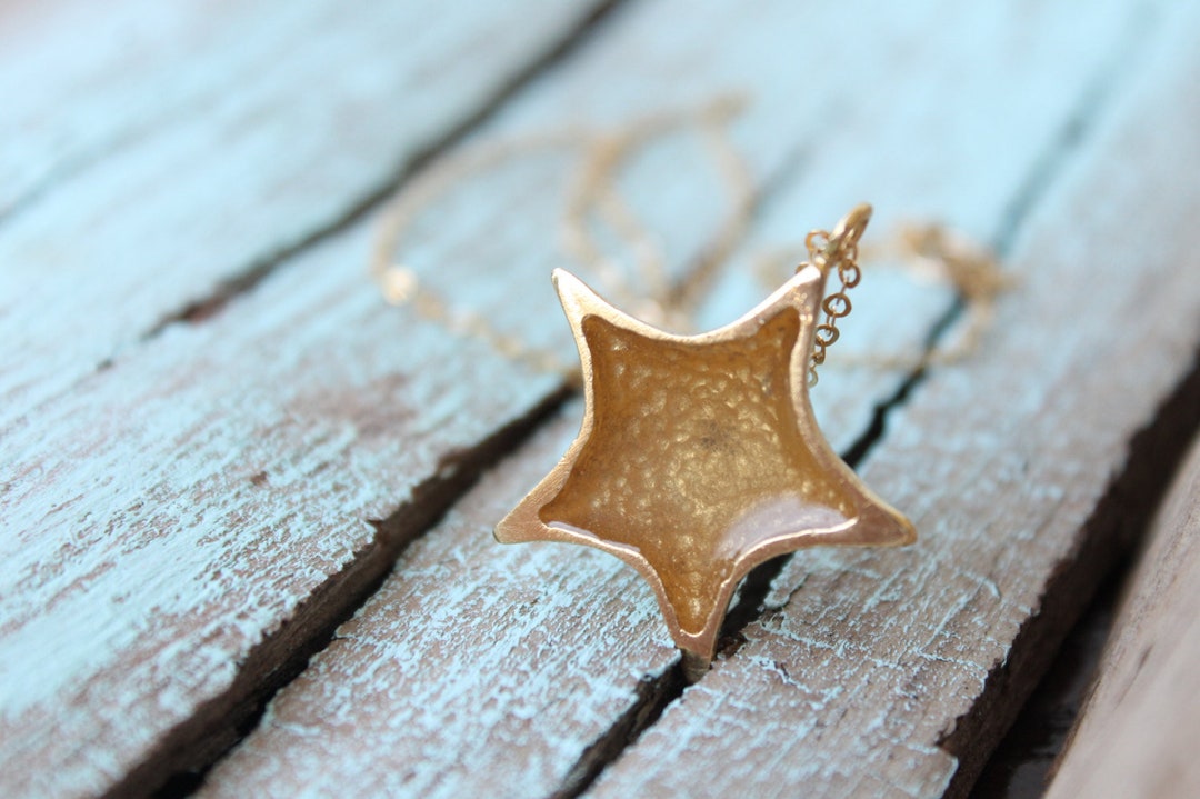 Gold Star Necklace, Sea Star Necklace, Ocean Necklace, Nautical ...
