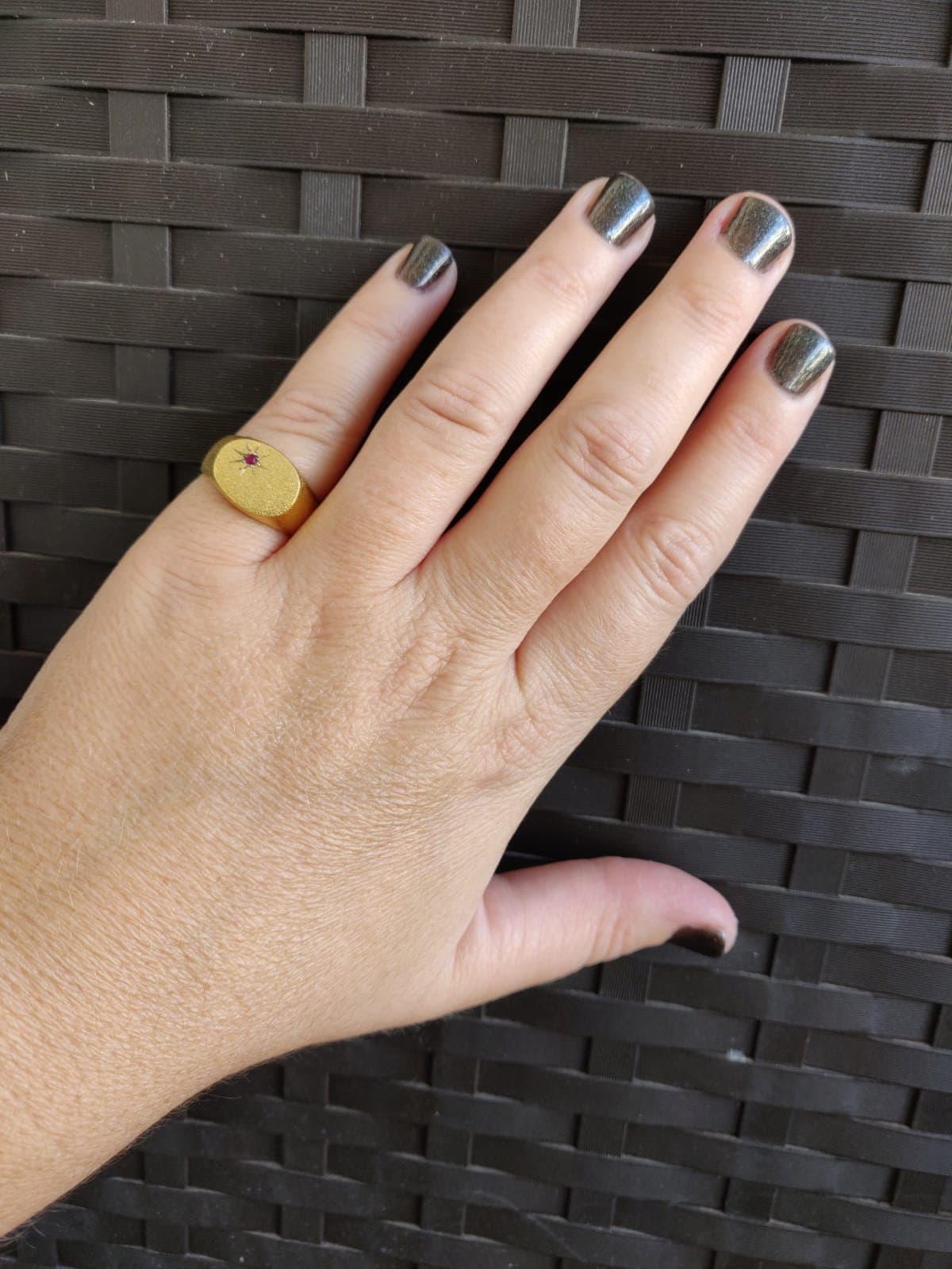 Anillo de sello de oro, anillo grueso, joyería de oro única, anillo ...