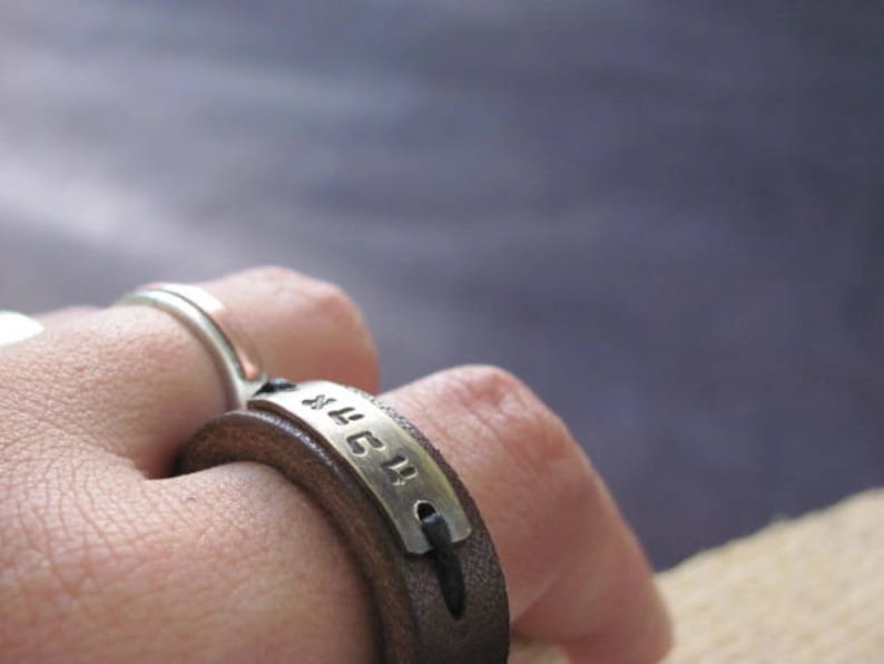 Leather Band Rings Leather Jewelry Ring Genuine Leather Ring | Etsy