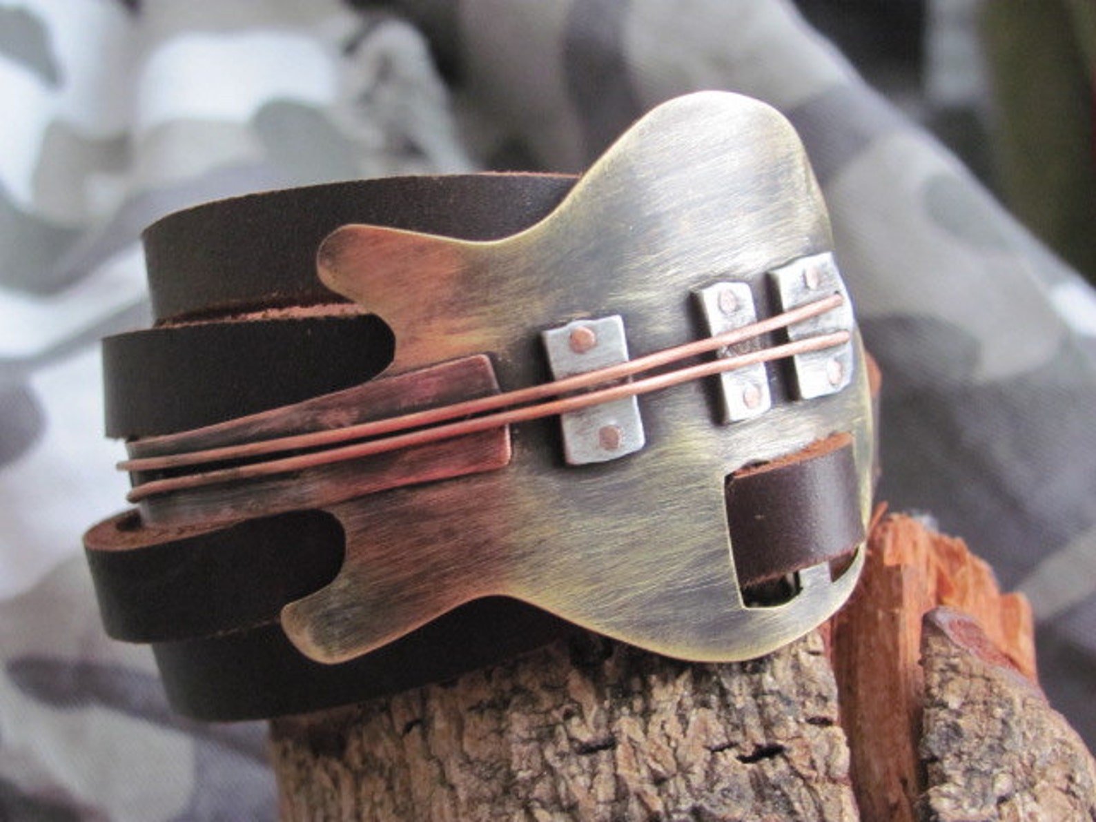 Guitar Bracelet Leather Bracelet Men Leather Mens Bracelet - Etsy