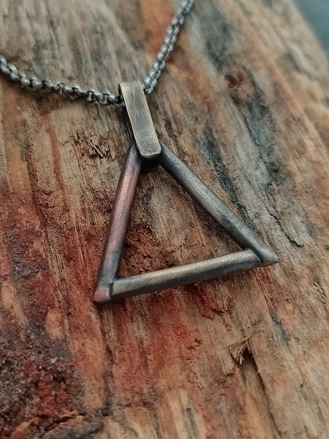 Triangle Pendant Mens Necklace Triangle Necklace Mens Pendant Necklace ...