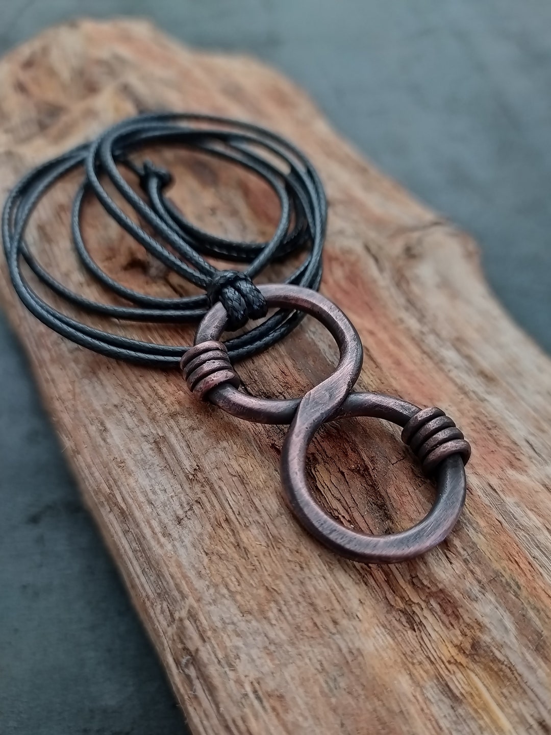 Forged Jewelry Forged Pendant Forged Copper Necklace Geometric Pendant ...