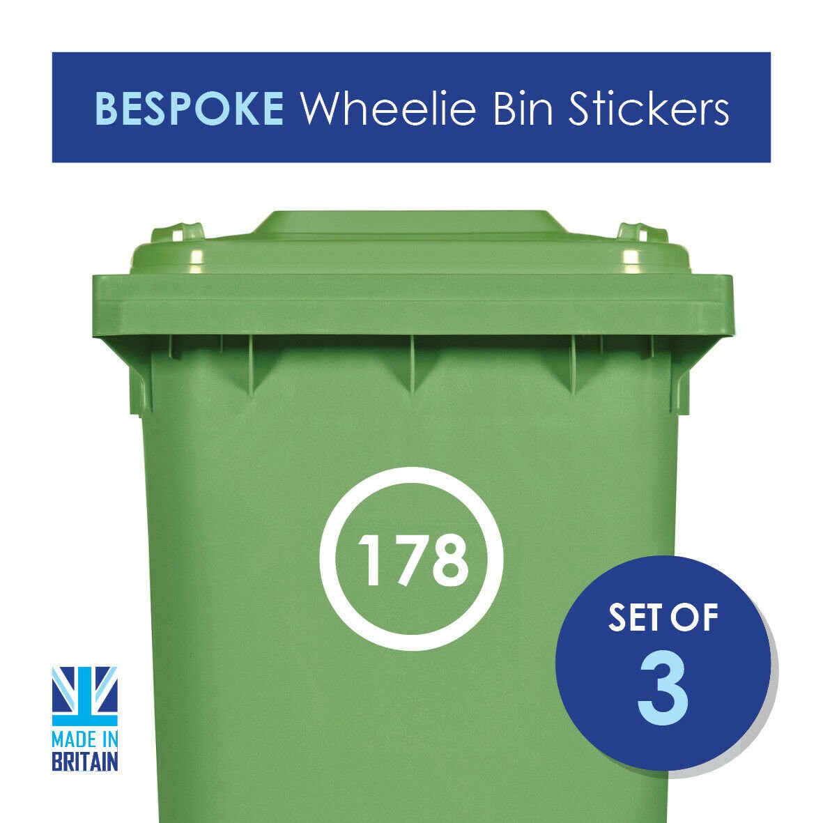 Wheelie Bin Number Stickers Custom Dustbin House Graphic | Etsy
