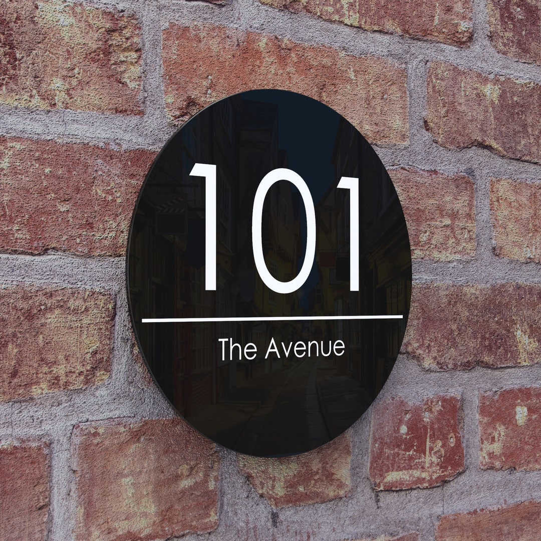Modern House Number Plaque (free Shipping and Customisable Text). - Etsy UK