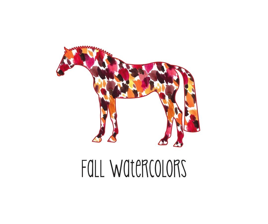 Fall Watercolors PPC Horse Sticker Outdoor Rated - Etsy