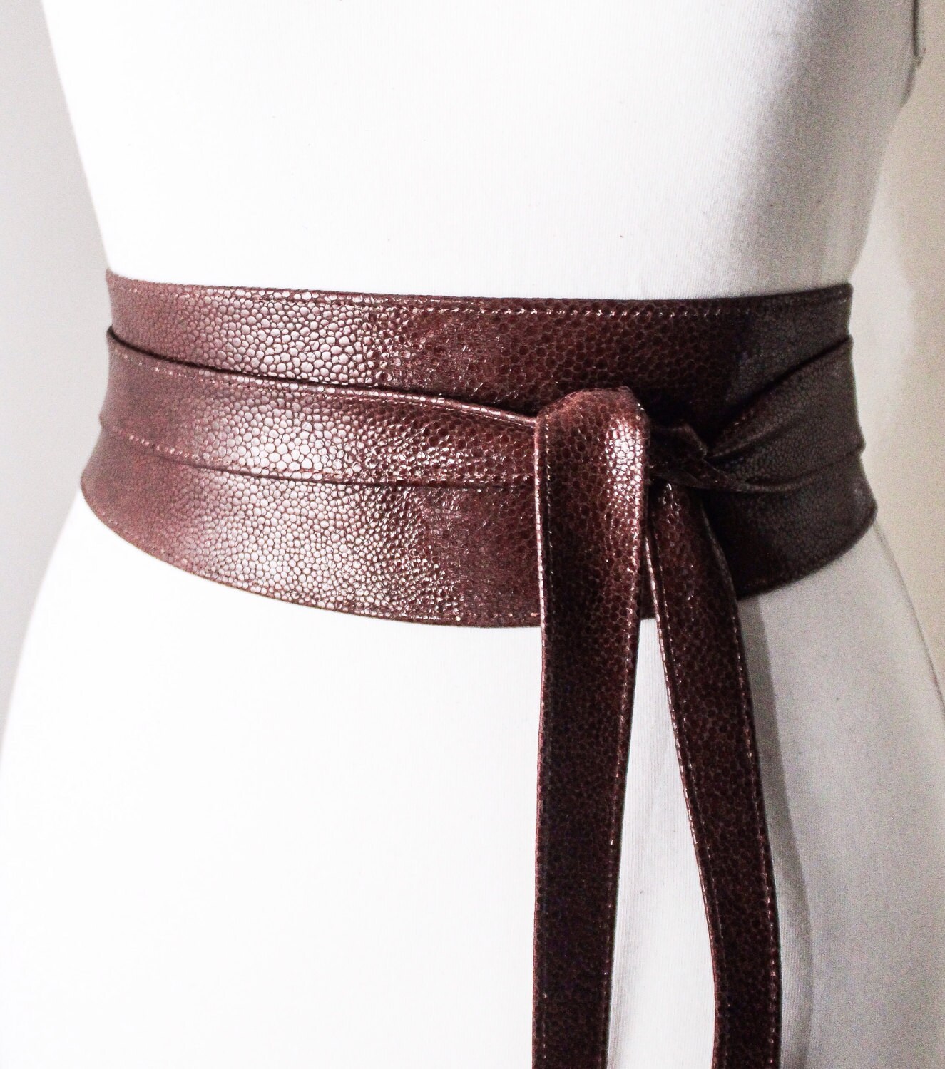 Brown Stingray effect Obi Belt Leather Stingray finish | Etsy