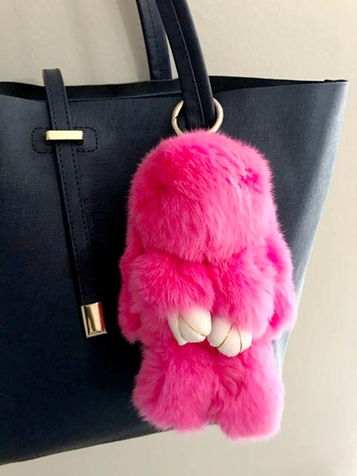 Fur Bunny Keychain. Pink Charm Soft and Fluffy.free SHIPPING in the USA ...