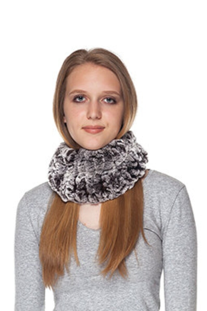 Fur Headband. Rex Rabbit Fur Elastic Scarf. Brown Frost Color. FREE ...
