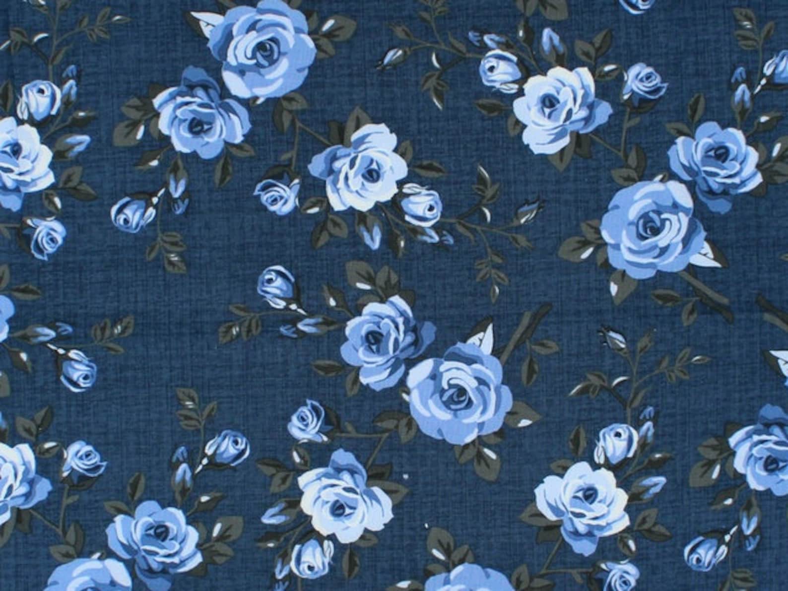 Choice Fabrics Elegant Blooms Blue Fabric Collection - Etsy
