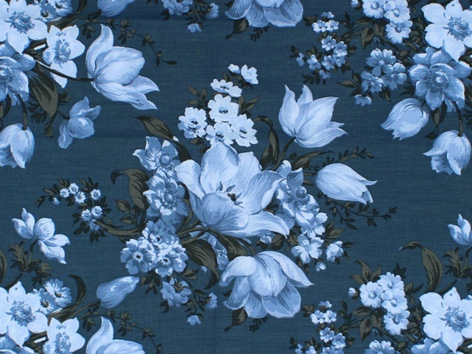 Choice Fabrics Elegant Blooms Blue Fabric Collection - Etsy