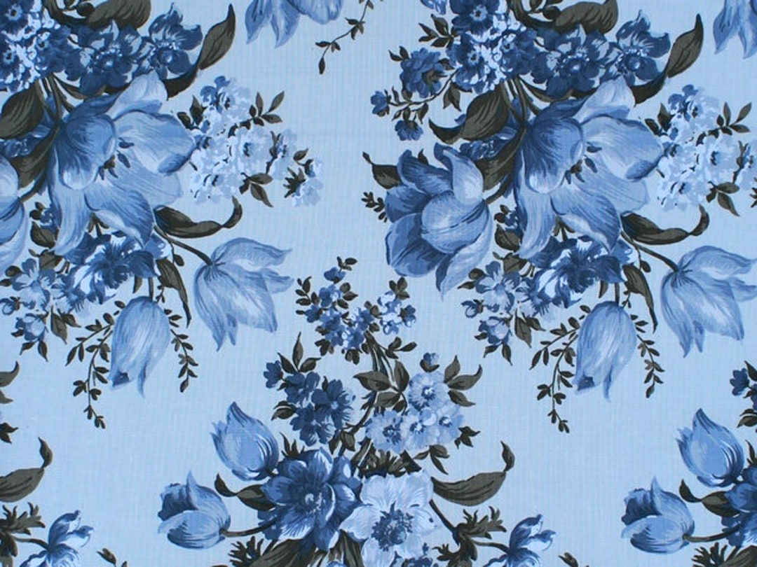 Choice Fabrics Elegant Blooms Blue Fabric Collection - Etsy