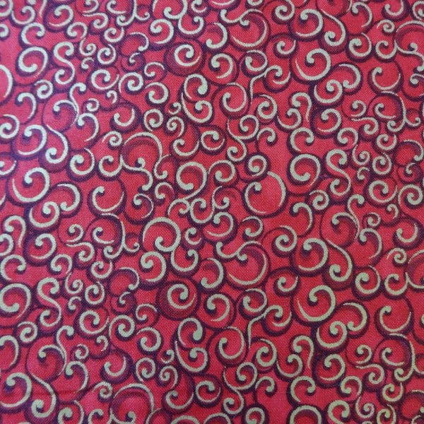 Red Gold Fabric - Etsy