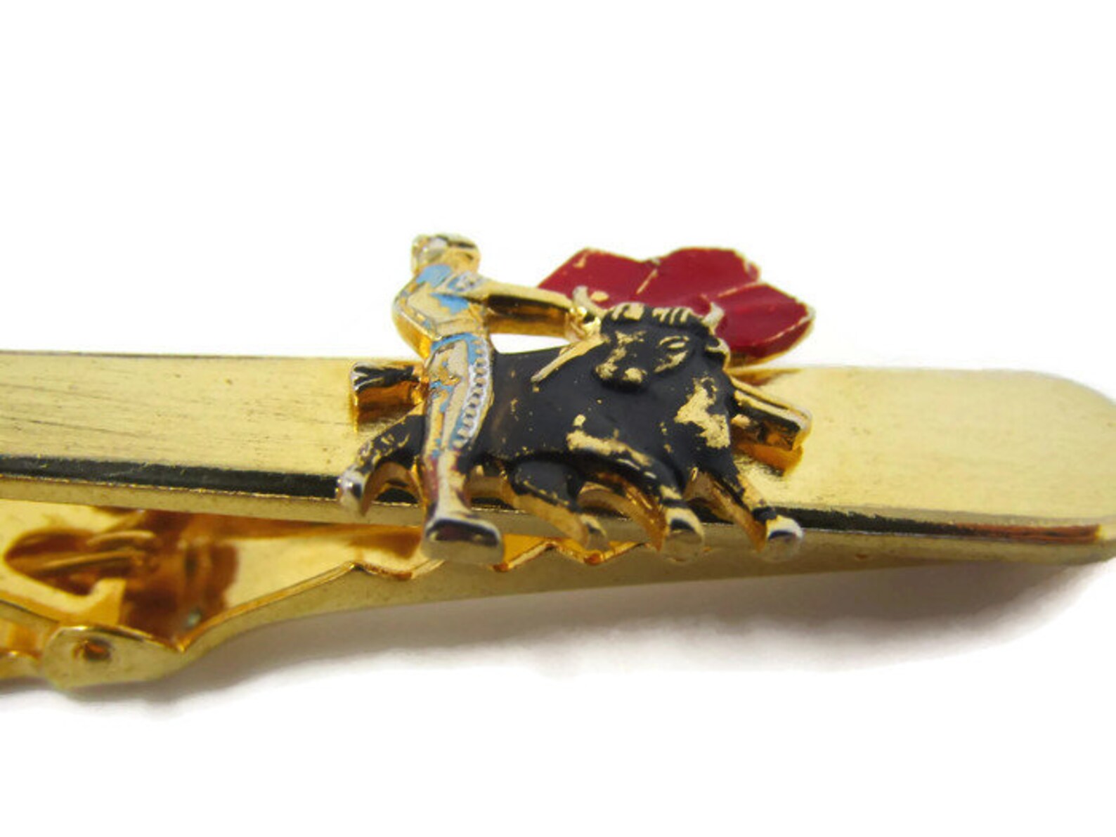 Bull Fighter Tie Clip Vintage Tie Bar: Gold Tone - Etsy