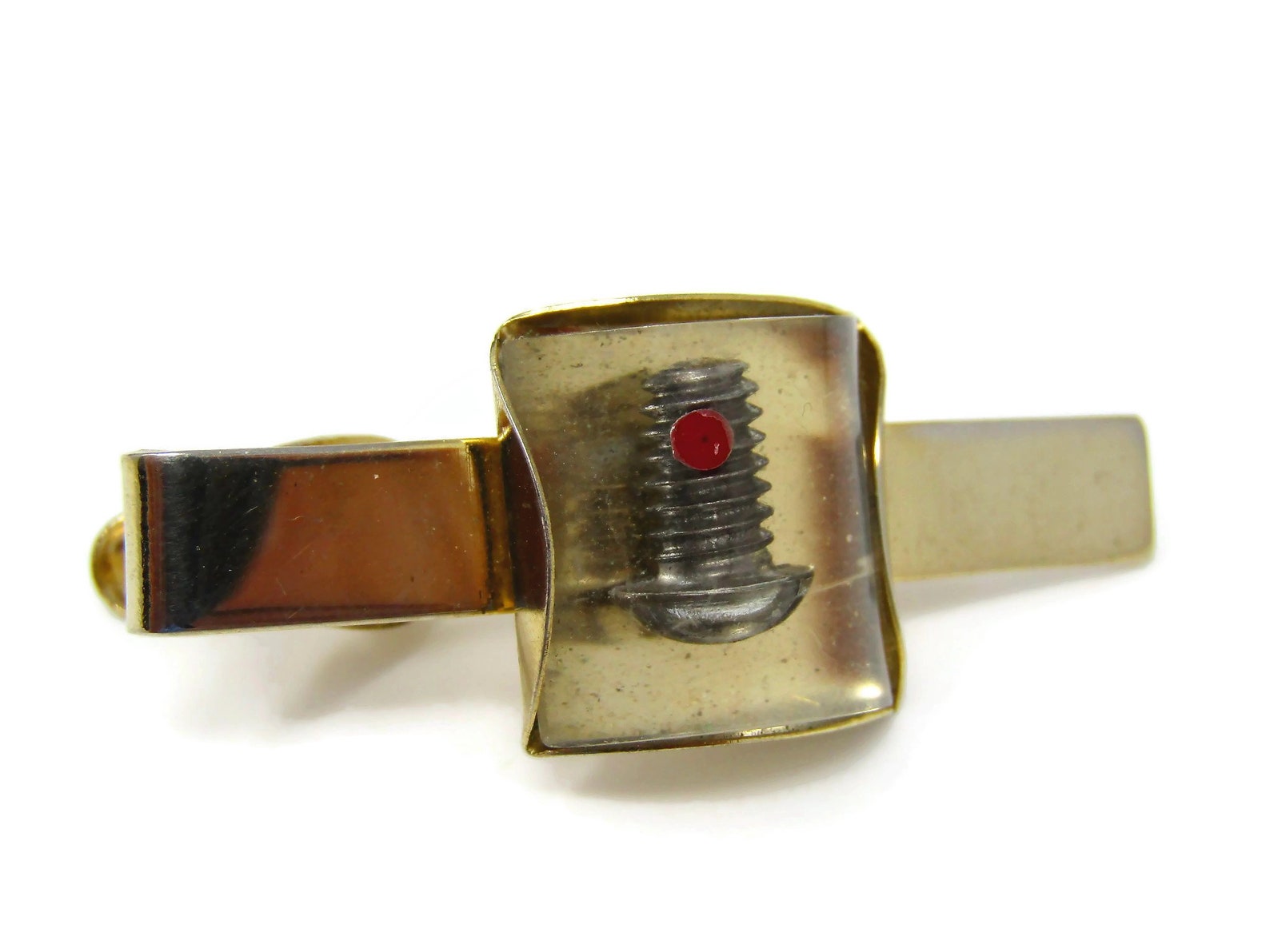 Vintage Tie Clip Bar for Men: Screw in Epoxy Design Gold Tone - Etsy