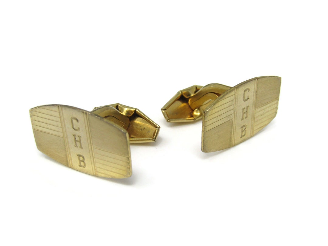 CHB Initials Letters Men's Cufflinks: Vintage Gold Tone Stand Out From ...