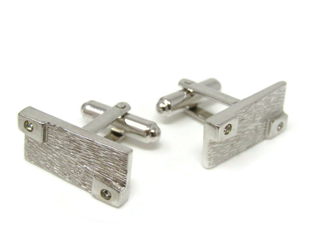 Modernist Wood Texture Double Jewel Cufflinks for Men's Vintage Men's ...