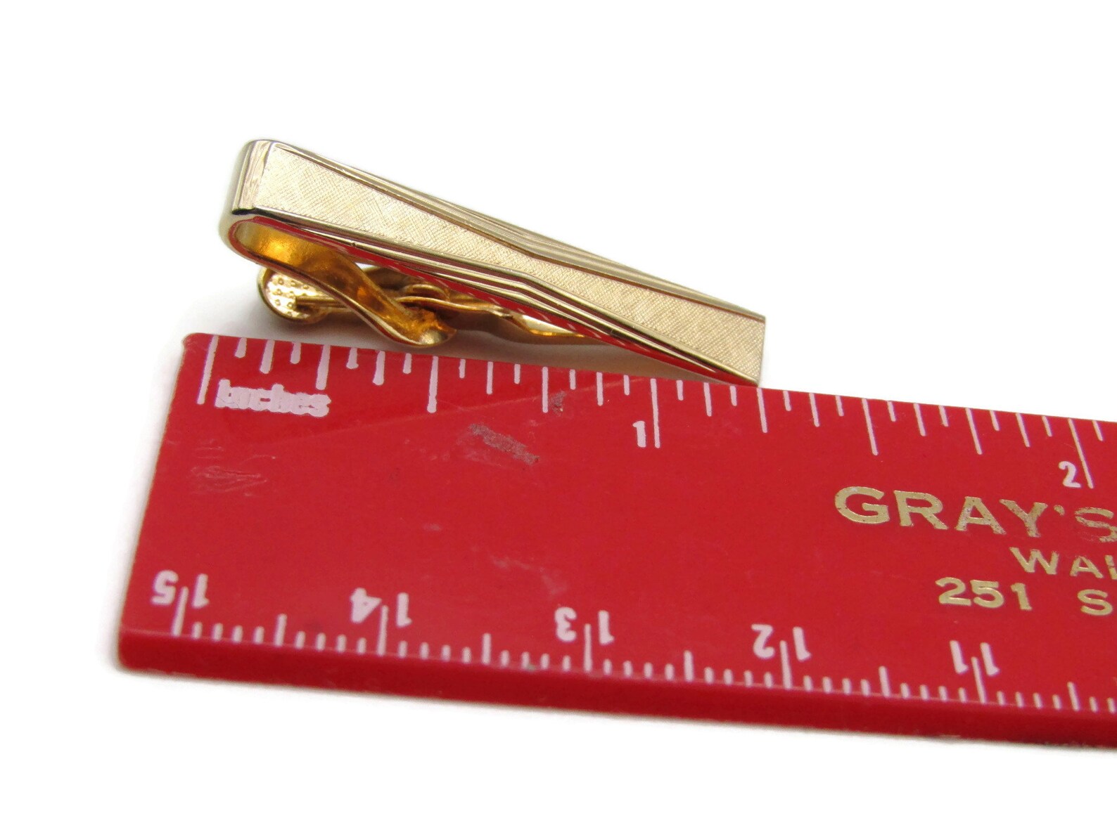 Inverted Triangle Design Brushed Finish Modernist Gold Tone Tie Clip ...