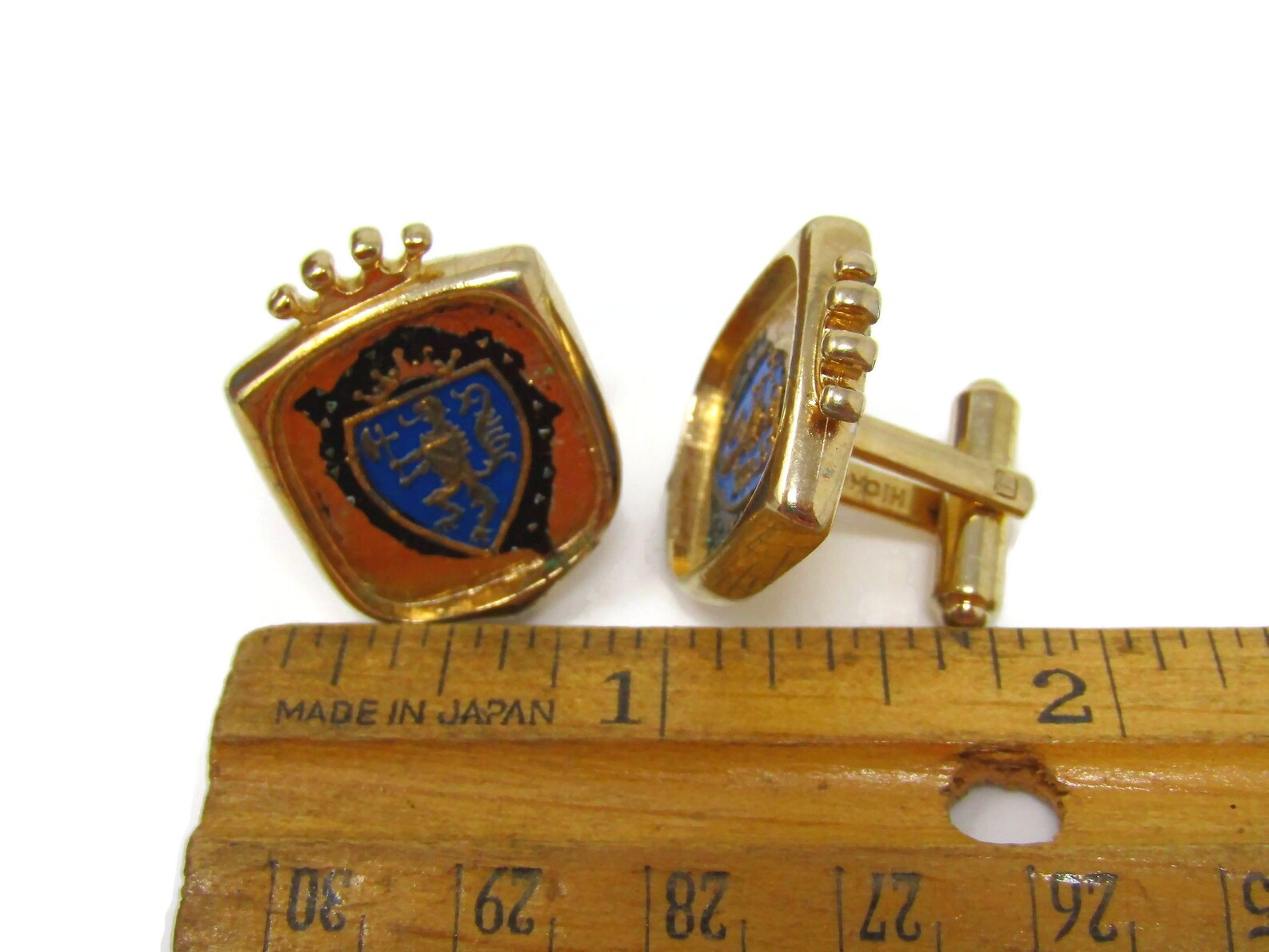 Shield Crest Cufflinks for Men Vintage (paint Wear) - Etsy