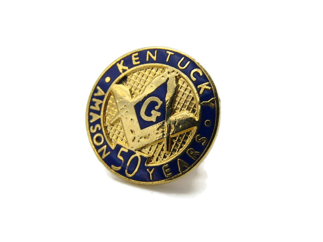 Kentucky Masonic G 50 Years Tie Pin Men's Jewelry Blue and Gold Tone - Etsy