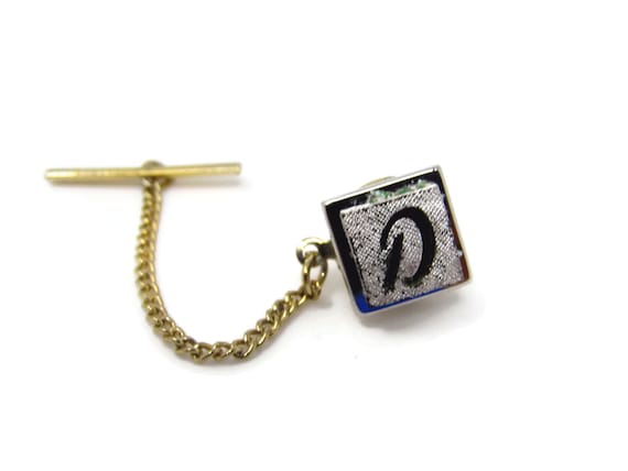 initial tie pin letter - Gem