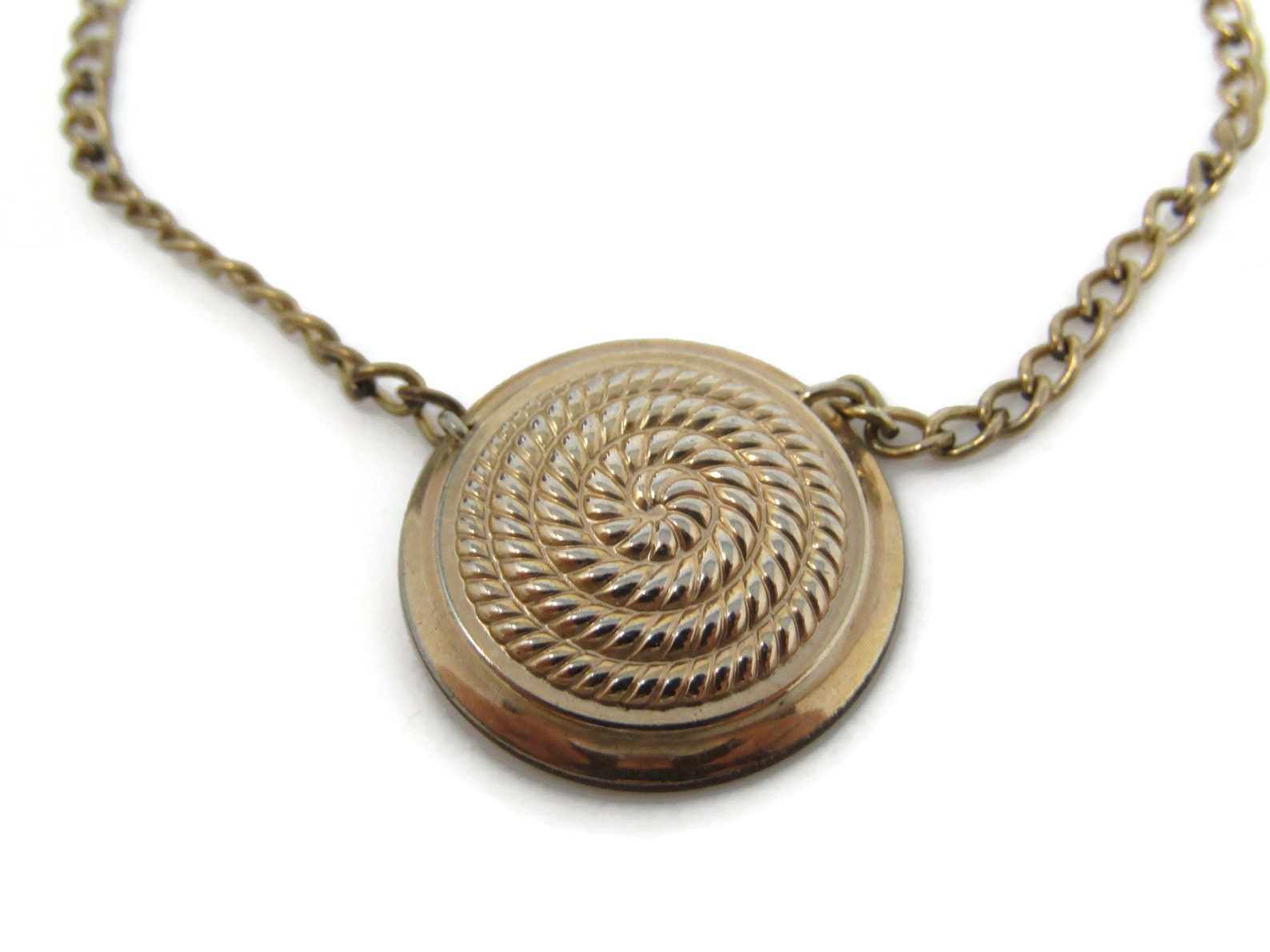 Rope Swirl Medallion Chain Hadley Tie Clip Bar Gold Tone | Etsy