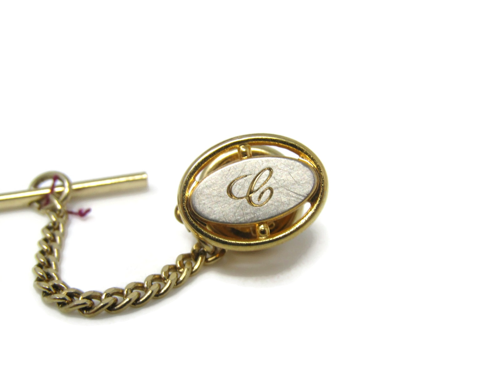 Letter C Initial Tie Pin Tack Vintage: Nice Design - Etsy