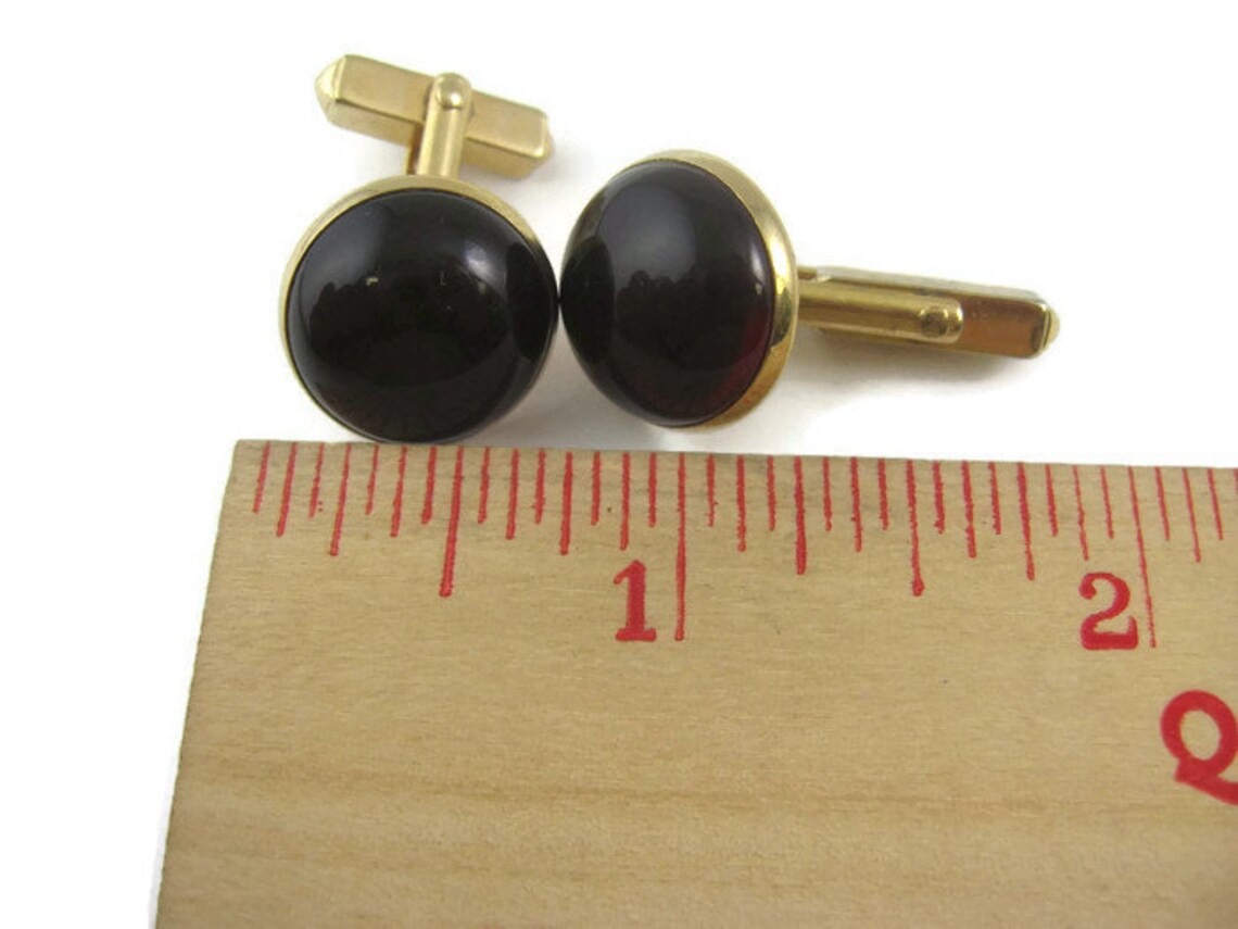 Vintage Cufflinks for Men: Stunning Translucent Dark Red Dome - Etsy