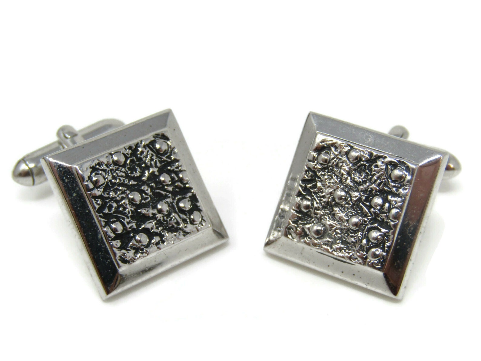 Textured Squares Cufflinks for Men's Vintage Men's - Etsy