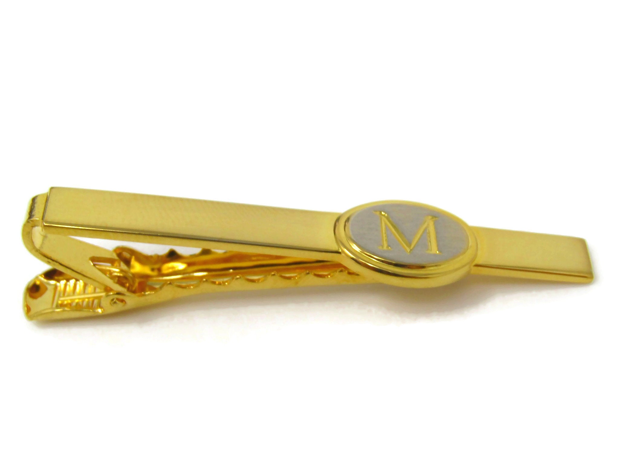 Letter M Tie Clip Men's Vintage Tie Bar Excellent Design | Etsy