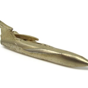 USAF Air Force Military Jet Tie Clip Bar Gold Tone Vintage Men's ...
