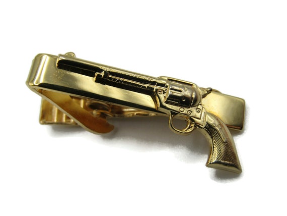 Gun Pistol Tie Bar Gold Tone Tie Clip Men's Jewelry - Etsy
