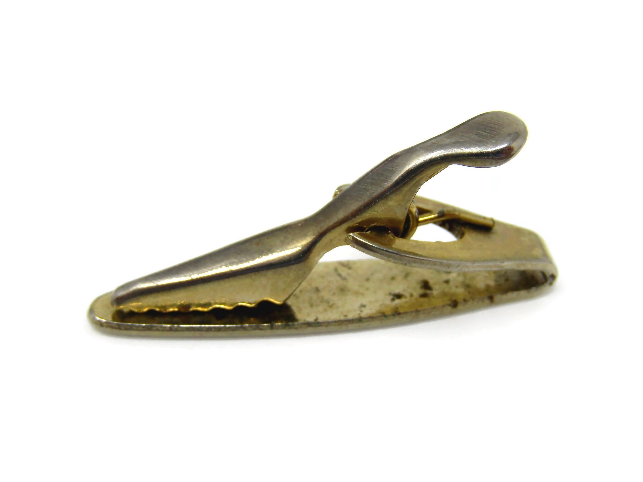 Vintage Tie Clip Bar for Men: Stem Leaf Flower Stylized Design