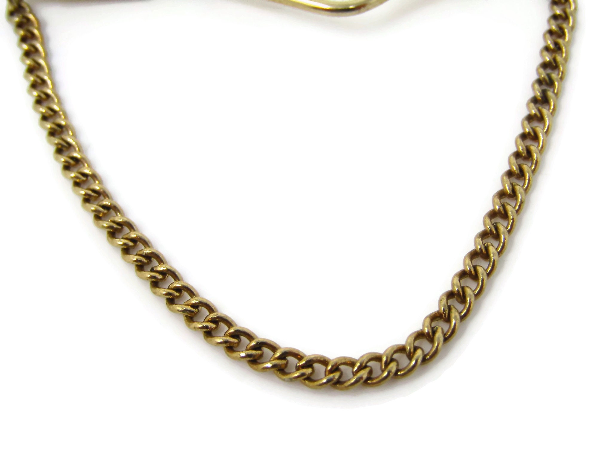 Vintage Tie Clip Tie Bar: Classic Chain Design Gold Tone