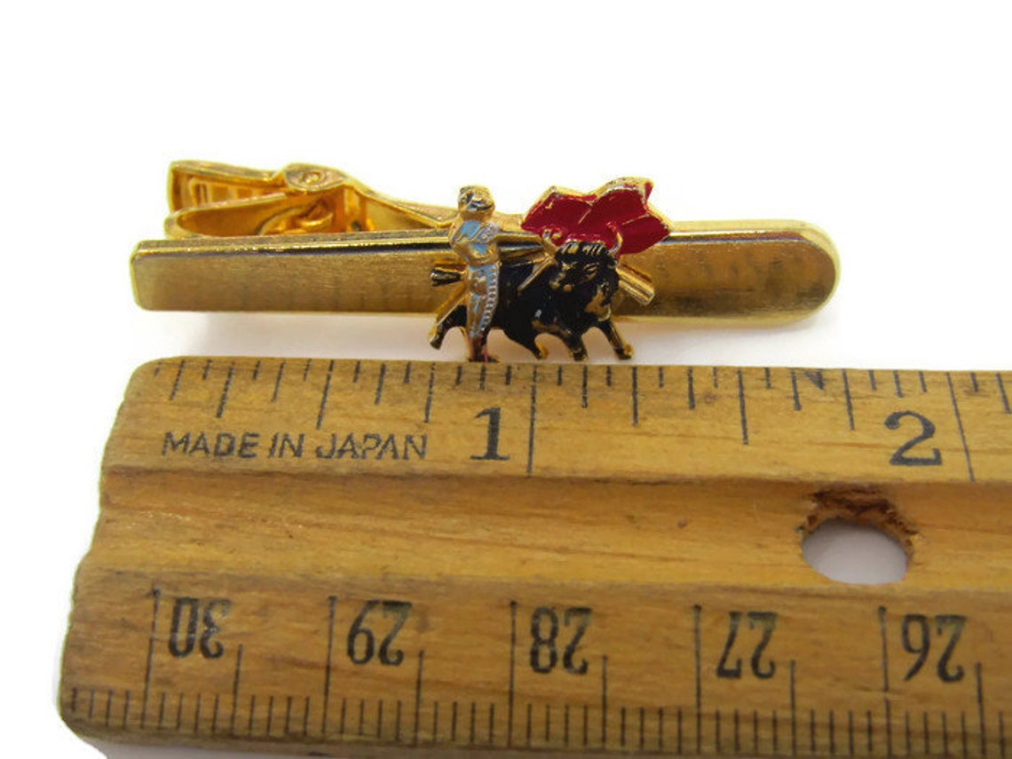 Bull Fighter Tie Clip Vintage Tie Bar: Gold Tone | Etsy