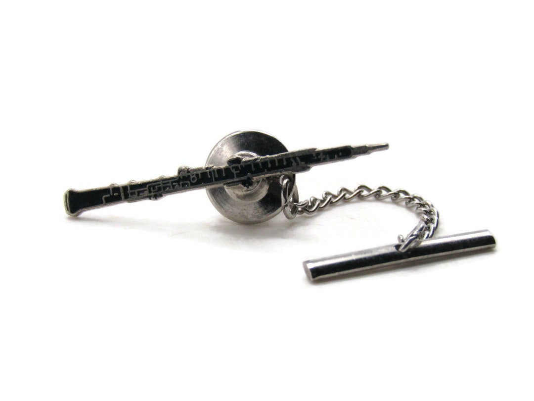 Musical Instrument Tie Pin and Chain Men's Jewelry Black - Etsy