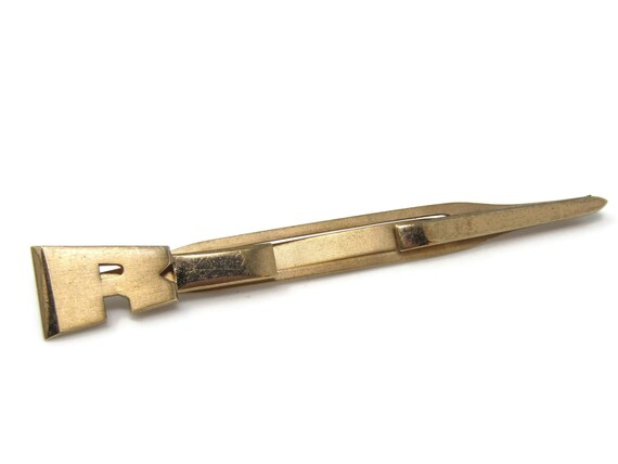 Letter R Sword Tie Clip Tie Bar: Vintage Gold Tone Stand Out | Etsy