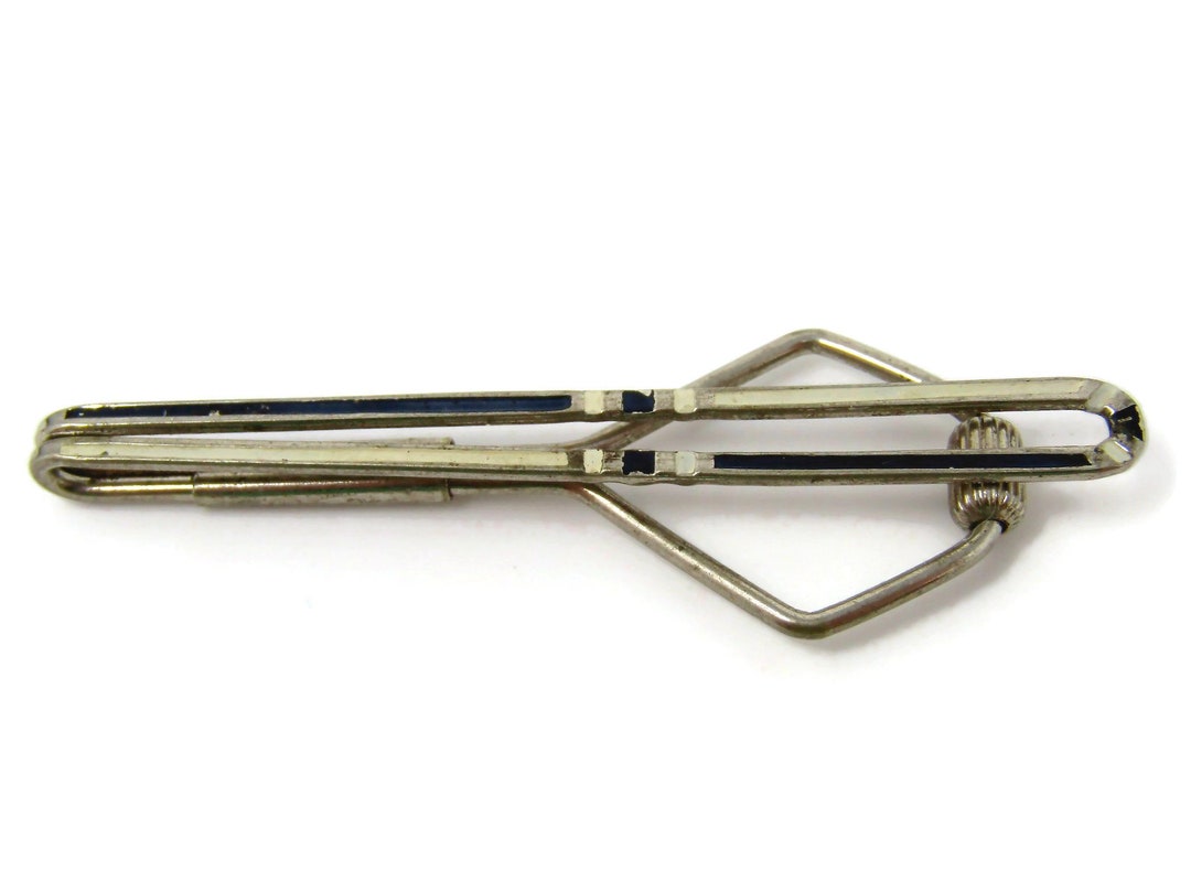 Black White Art Deco Tie Clip for Men Vintage Tie Bar Nice Design ...
